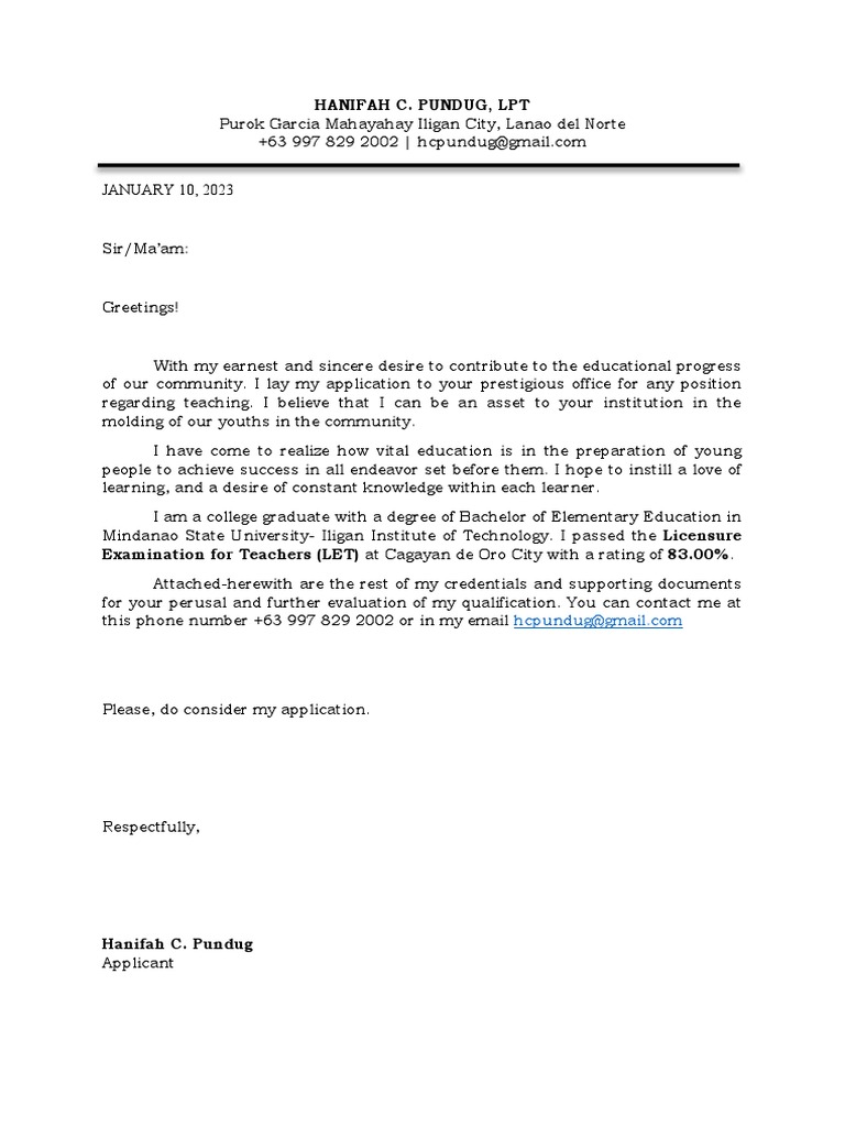 Application Letter Kumon | PDF