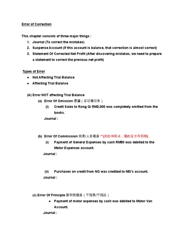Correcting Accounting Errors And Preparing Adjusted Financial Statements Pdf Debits And