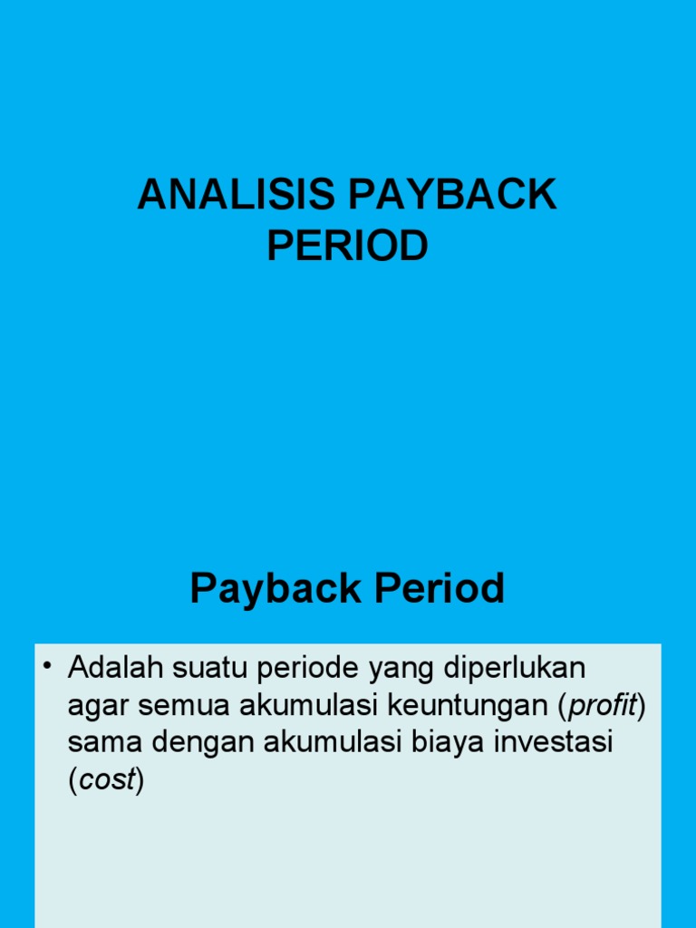 Payback Period | PDF