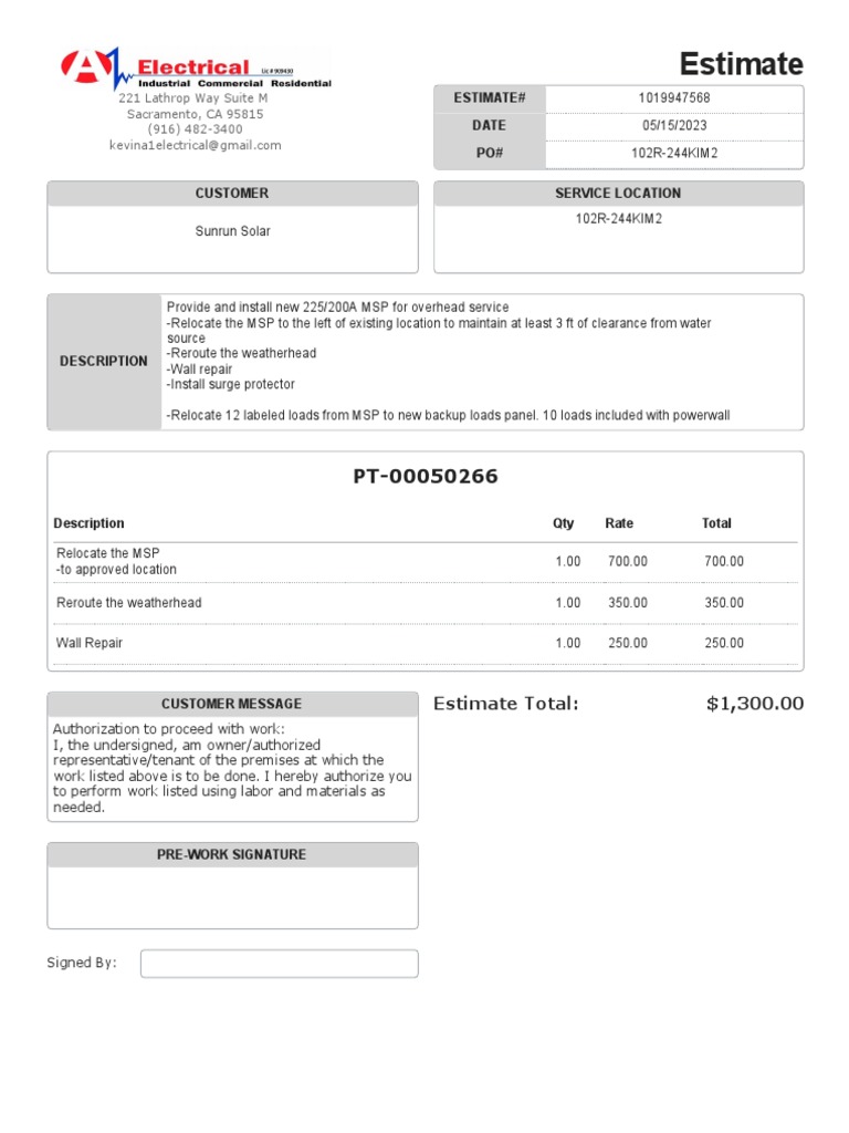 Estimate 1019947568 | PDF