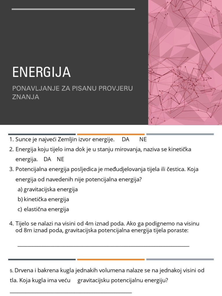 ENERGIJA Ponavljanje 2023 | PDF