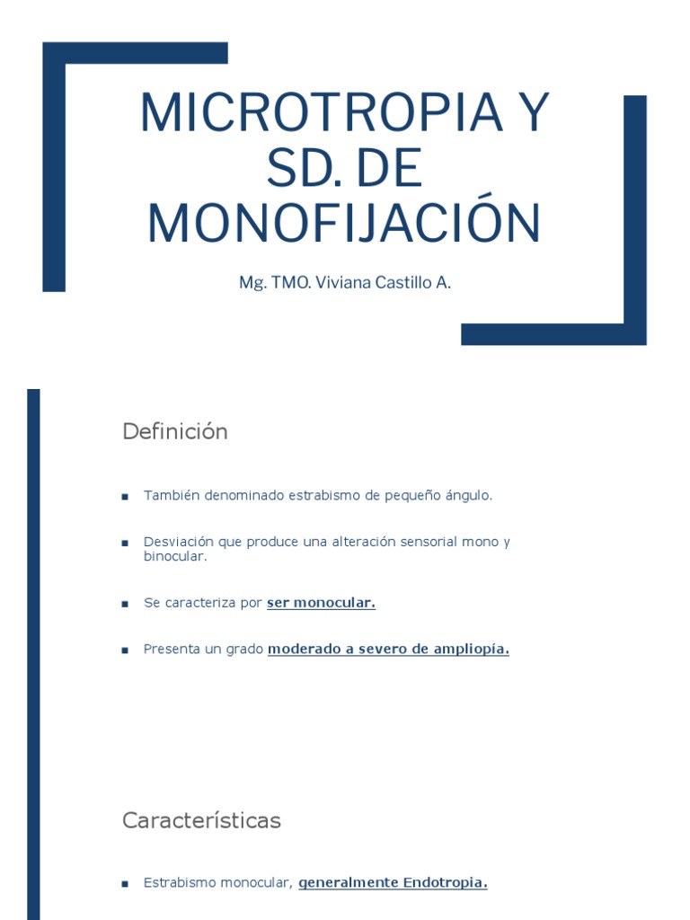 Microtropia y Monofijación | PDF | Sistema visual | Óptica