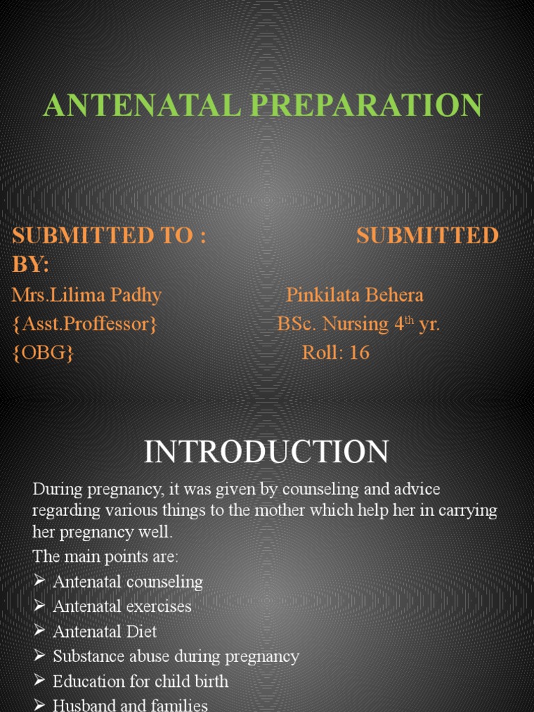 Antenatal Preparation | PDF | Pregnancy | Prenatal Development