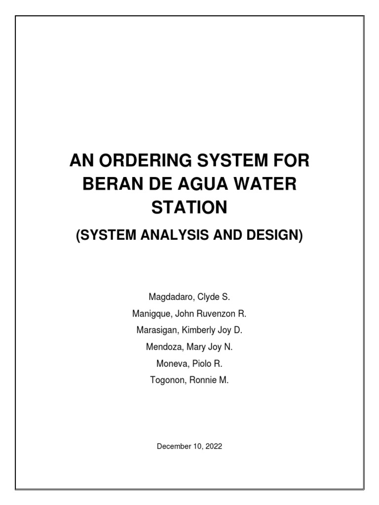 Water Refilling Management System | PDF | Software Development Process | Business