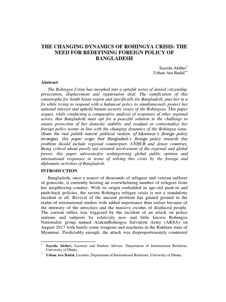 Sayeda Akther and Ushan Ara Badal | PDF | Rohingya People | Myanmar