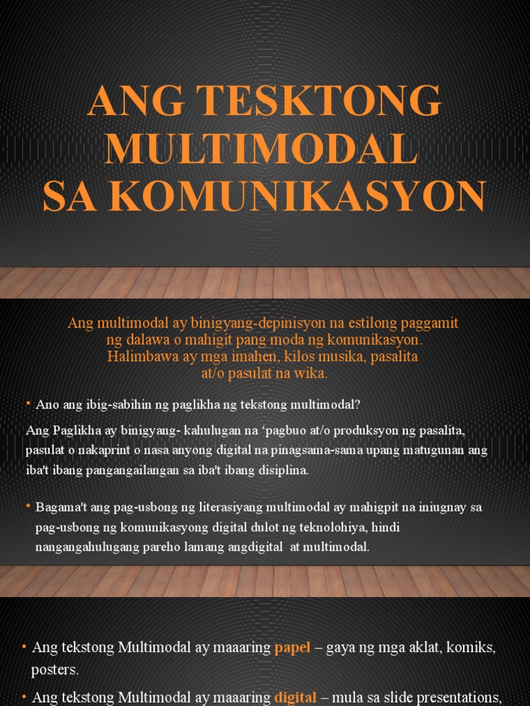 Ang Tesktong Multimodal FIL1 | PDF