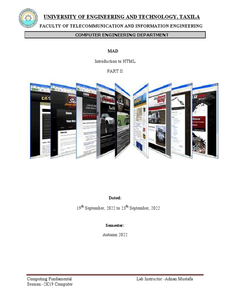 Lab Manual No 02 | Download Free PDF | Html | Html Element