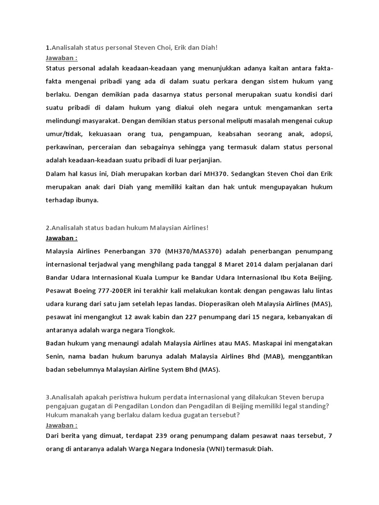 Hukum Perdata Internasional 1 | PDF