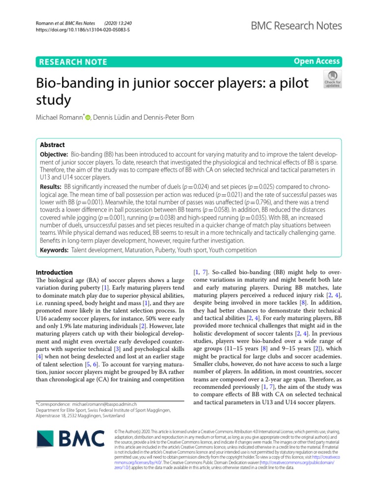 Romann Et Al. - 2020 - Bio-Banding in Junior Soccer Players A Pilot ...
