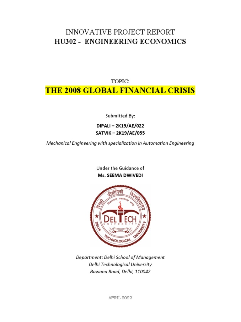2008 Global Financial Crisis Analysis | PDF | Bank Of America ...
