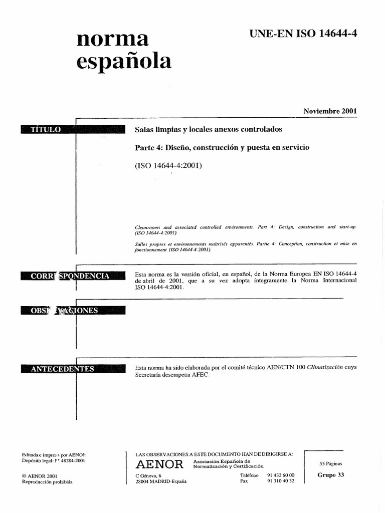 Une en Iso 14644 4 | PDF