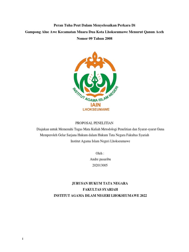 PROPOSAL Andre Pasaribu | PDF