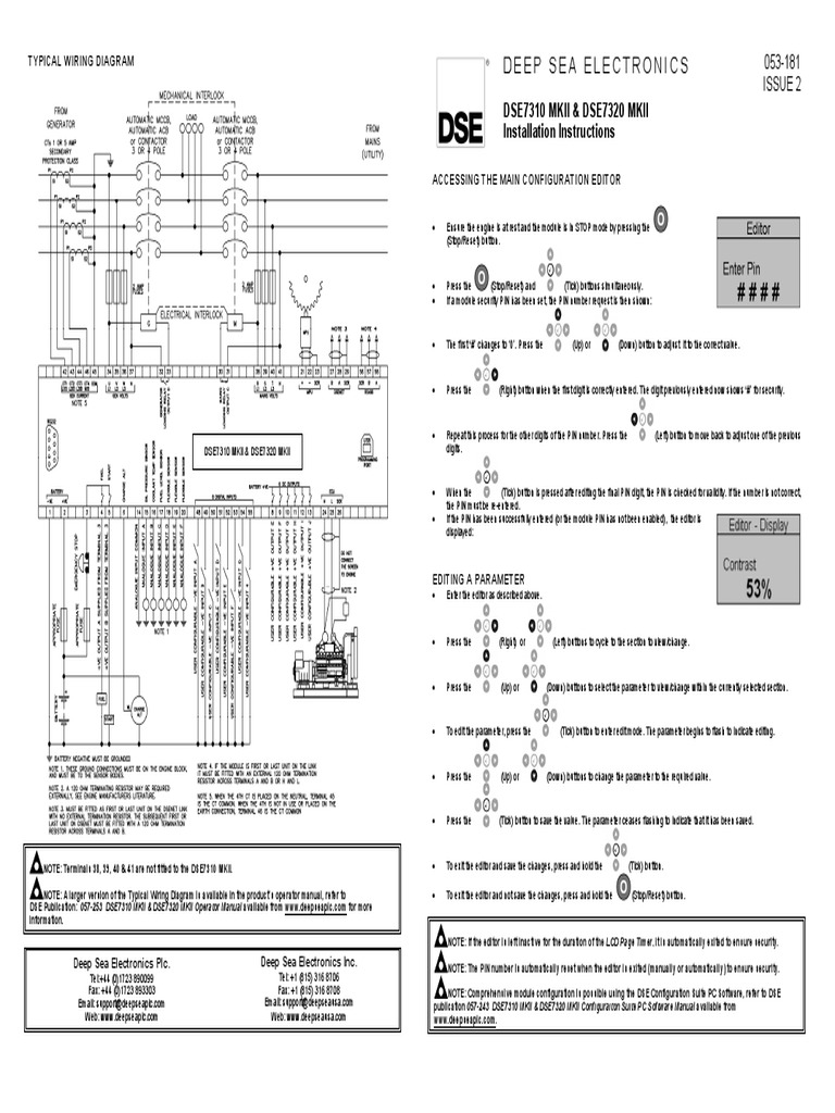 DSE7310 MKII DSE7310 MKII Installation Instructions | PDF | Mains Electricity | Electric Generator