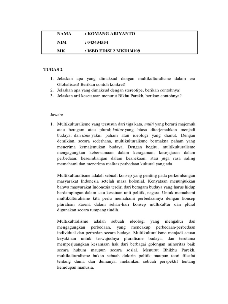 Tugas 2 Isbd Mkdu4109 | PDF