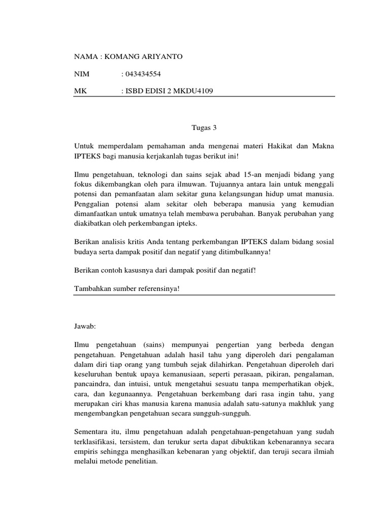 TUGAS 3 ISBD EDISI 2 MKDU4109-dikonversi | PDF