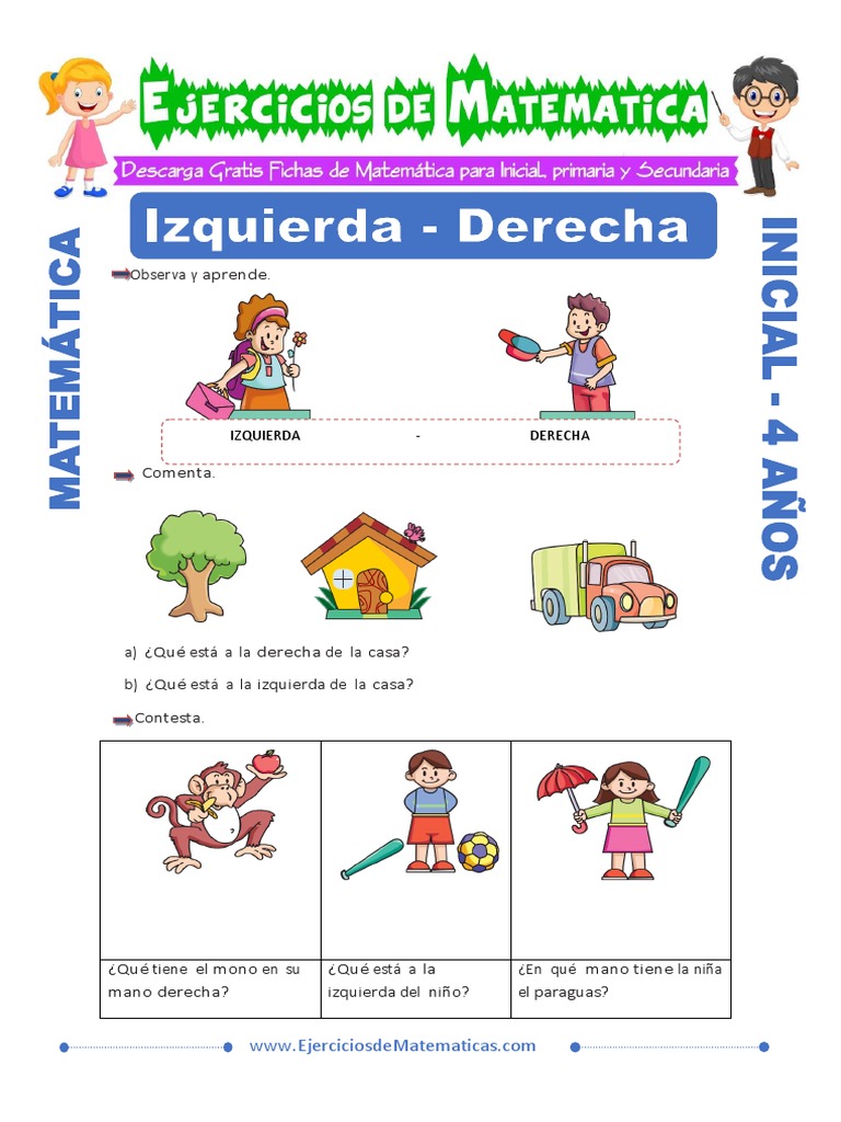 Actividades de Izquierda y Derecha para Niños | PDF