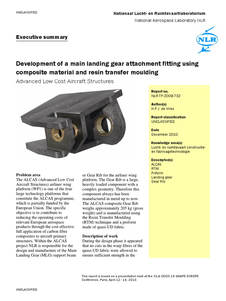 Development of A Main Landing Gear Attachment Fitting Using Composite ...