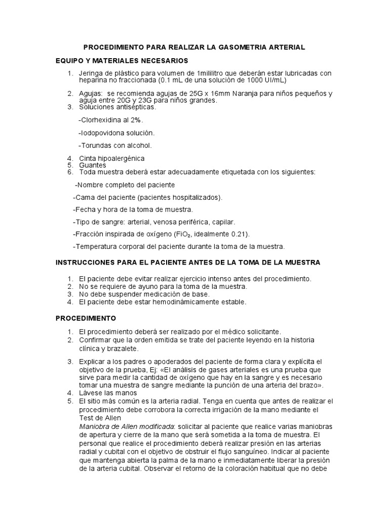 Procedimiento para Aga | PDF | Hemodiálisis | Medicina CLINICA