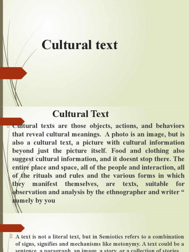 Purposive Cultural Text | PDF | Semiotics | Bias