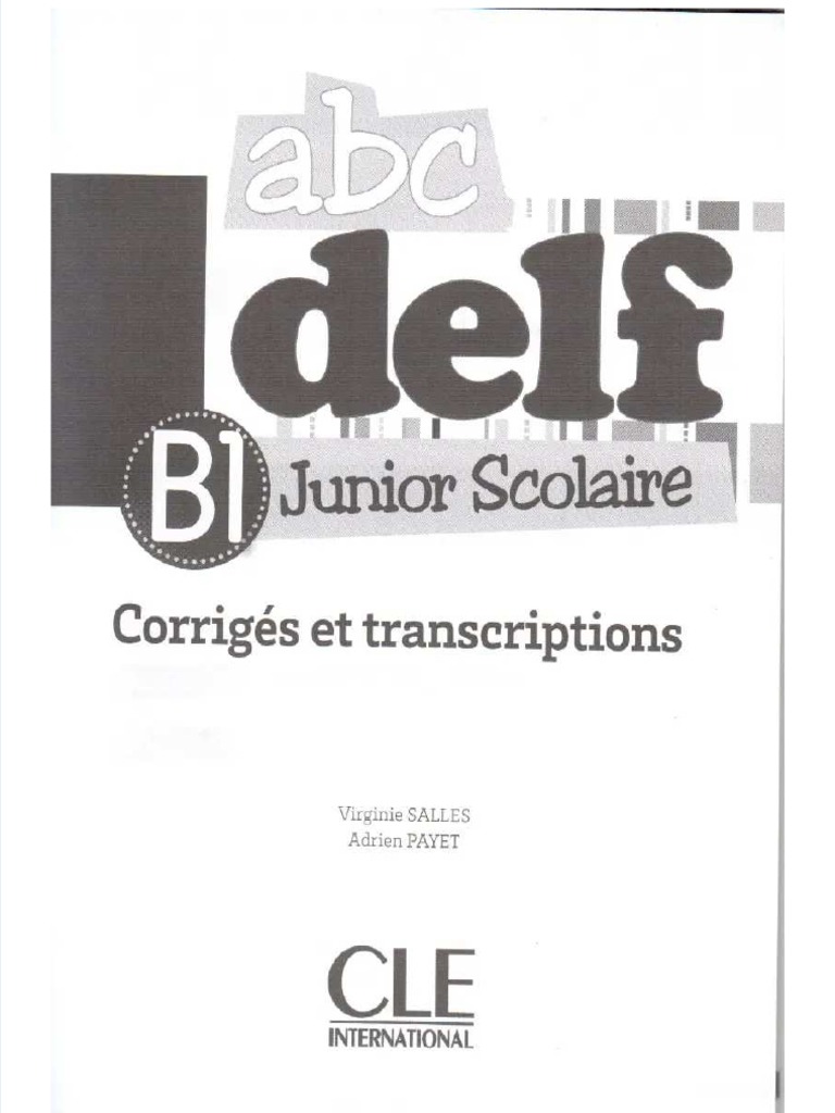 ABC Delf b1 Junior Corriges | PDF
