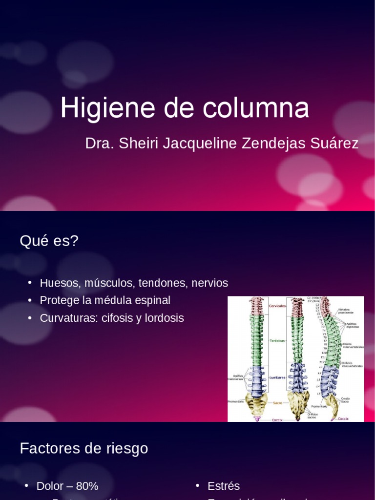 Higiene de Columna | PDF | Dolor lumbar | Enfermedades y trastornos