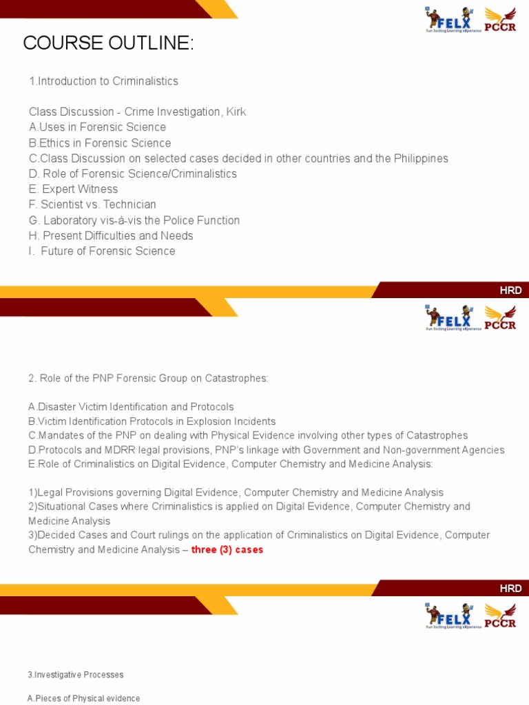 Course Outline | PDF | Forensic Science | Microscopy