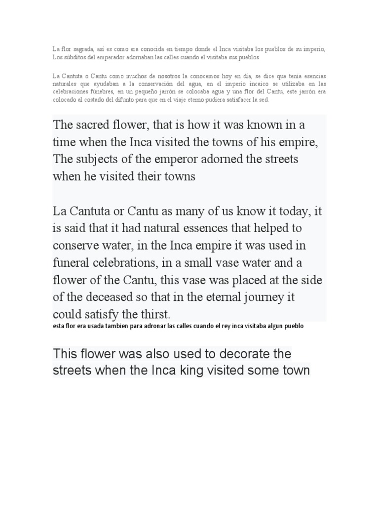 La Flor Sagrada Kantu | PDF