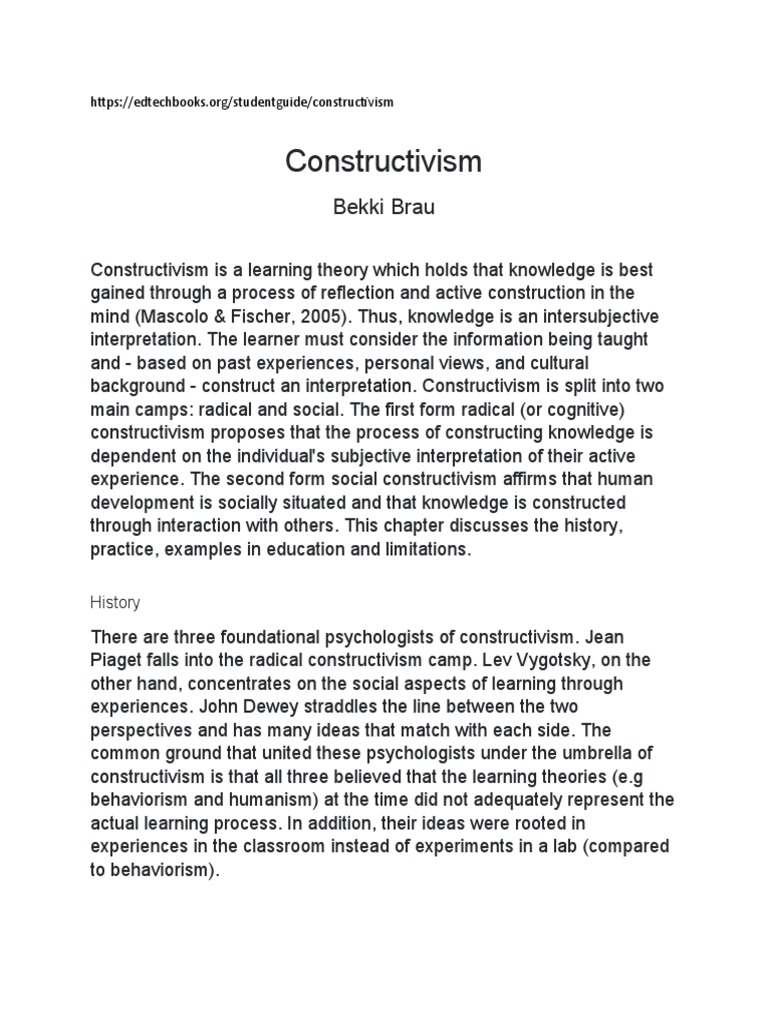 Constructivism by Brau | PDF | Constructivism (Philosophy Of Education ...