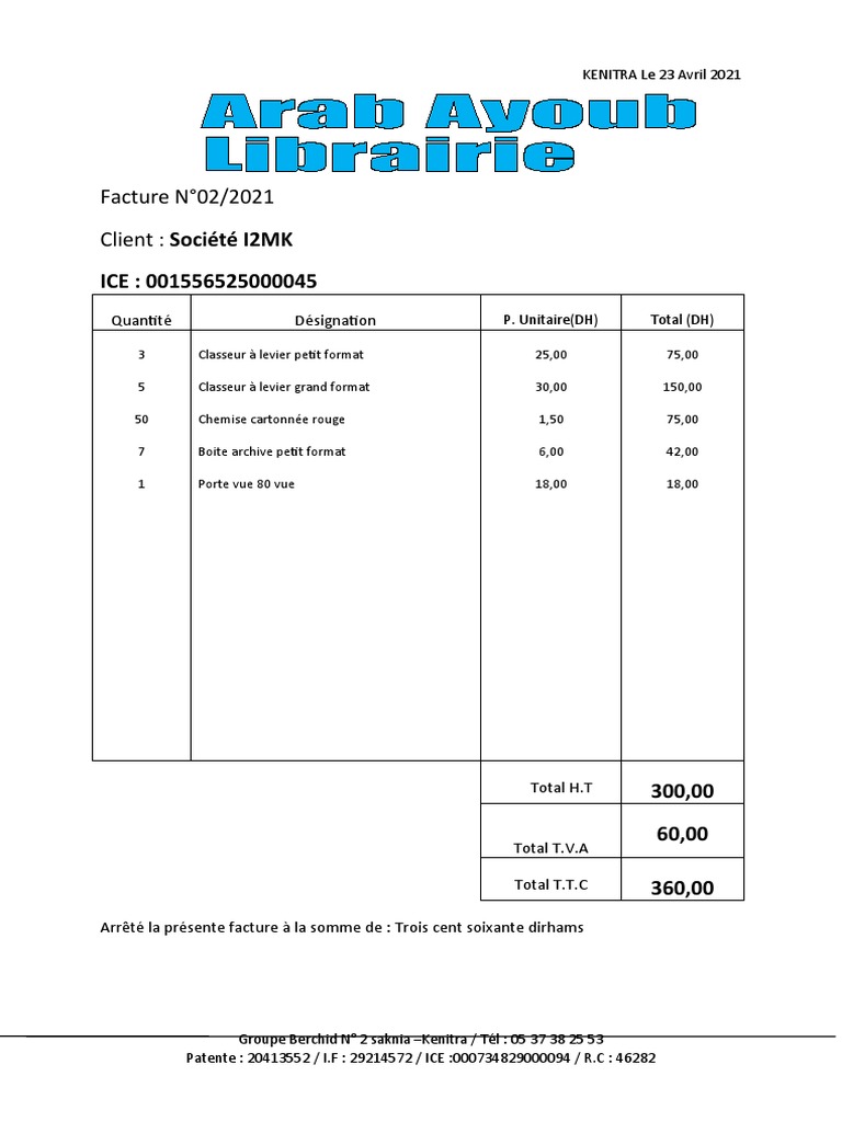 Facture N 02 I2MK | PDF