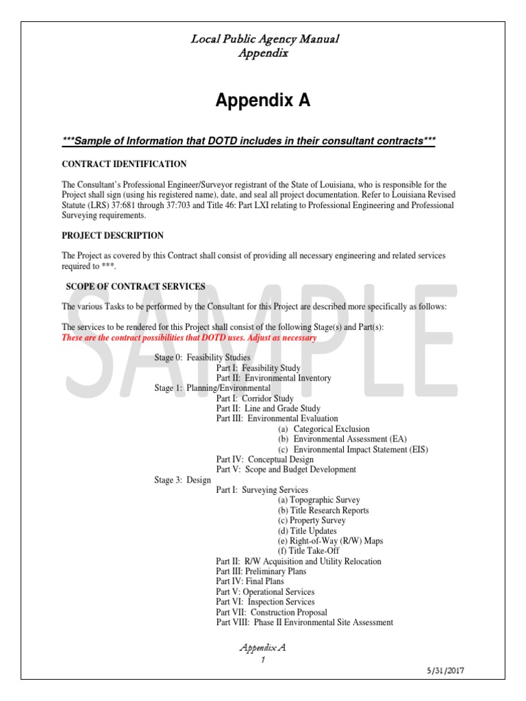 Appendix A - Consultant Contract Sample Information | PDF
