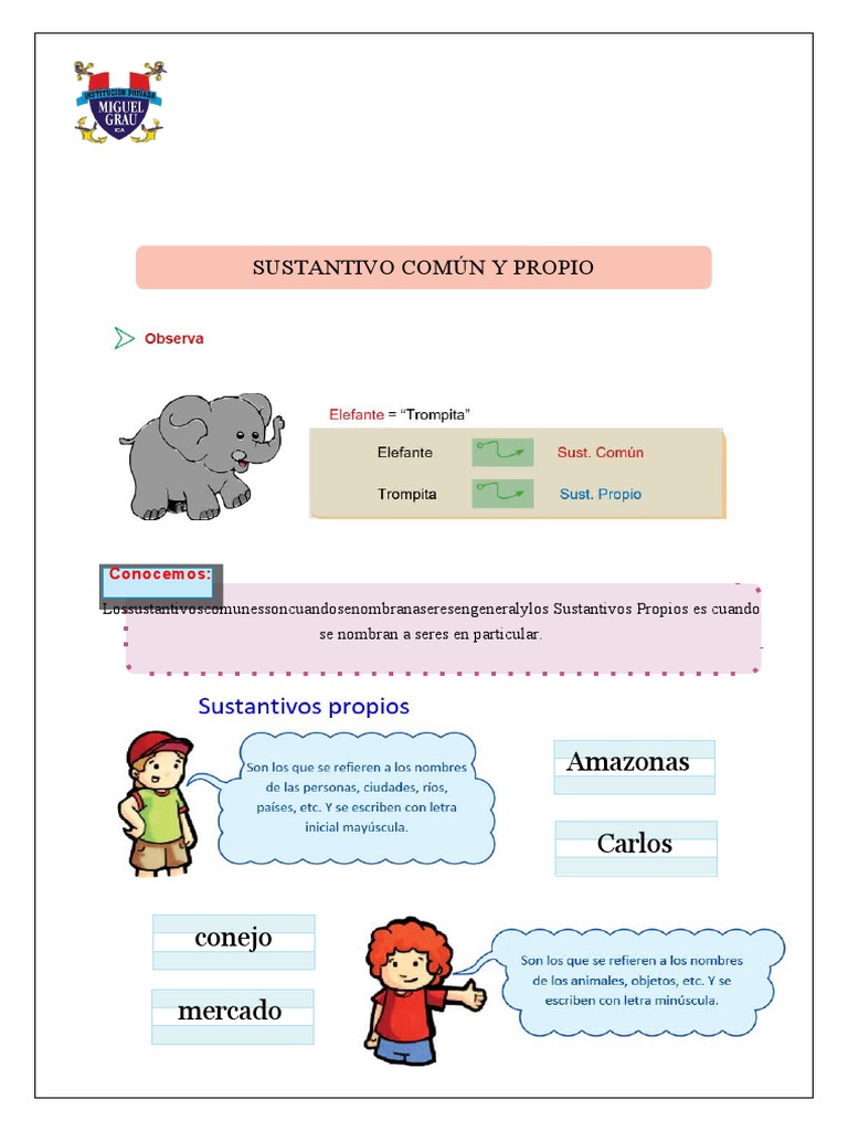 Ficha - Sustantivo Comun y Propio - Comunicacion | PDF