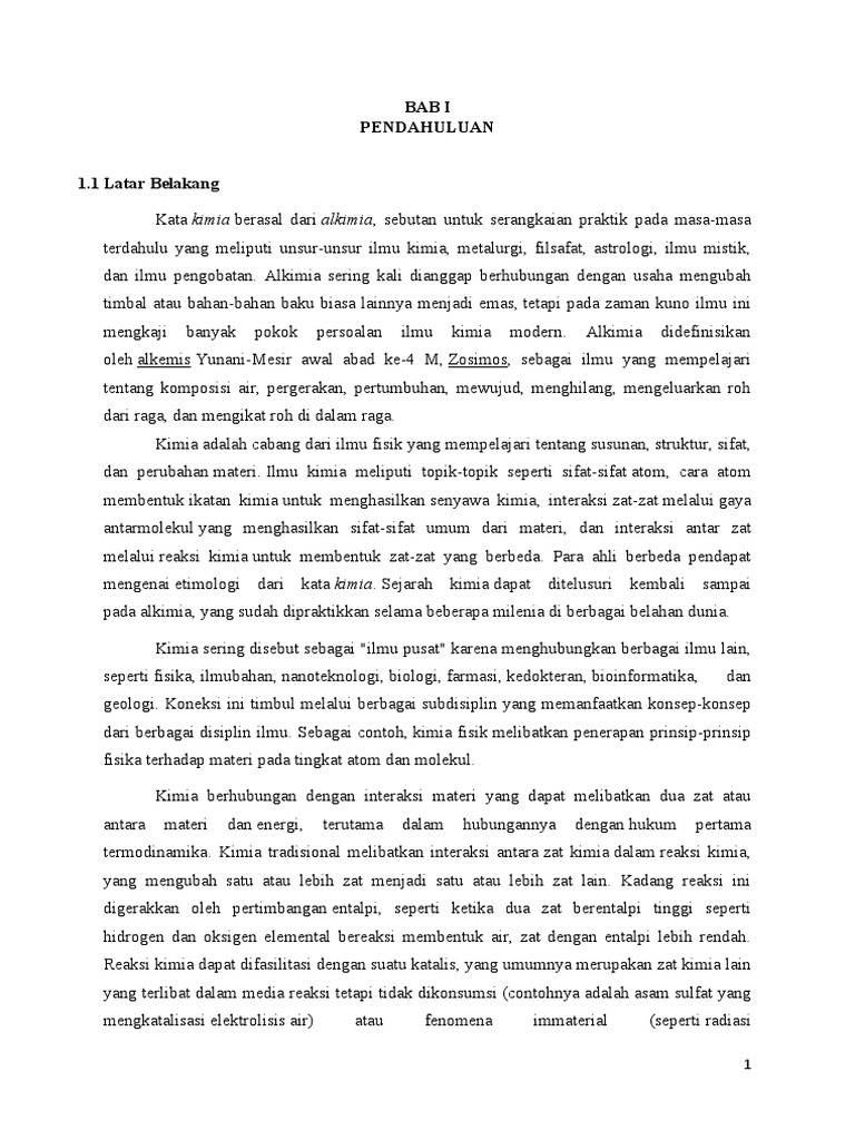 Tugas Akhir KIMIA | PDF