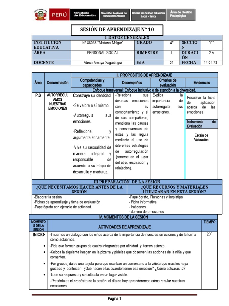 Cómo Regular Nuestras Emociones Pdf Las Emociones Evaluación