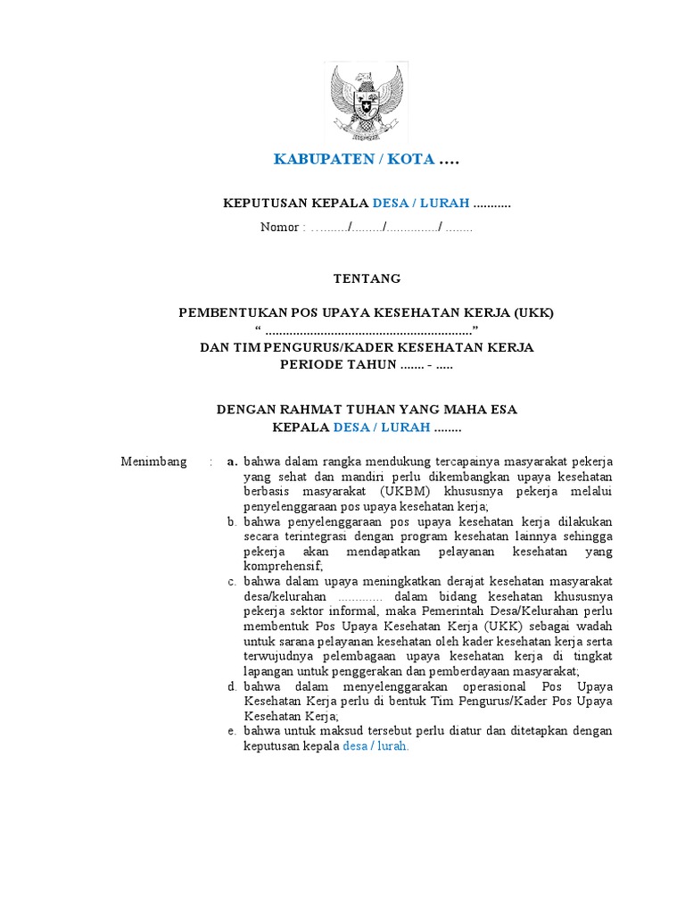Contoh SK Pembentukan Pos UKK, 2021-05-10c | PDF