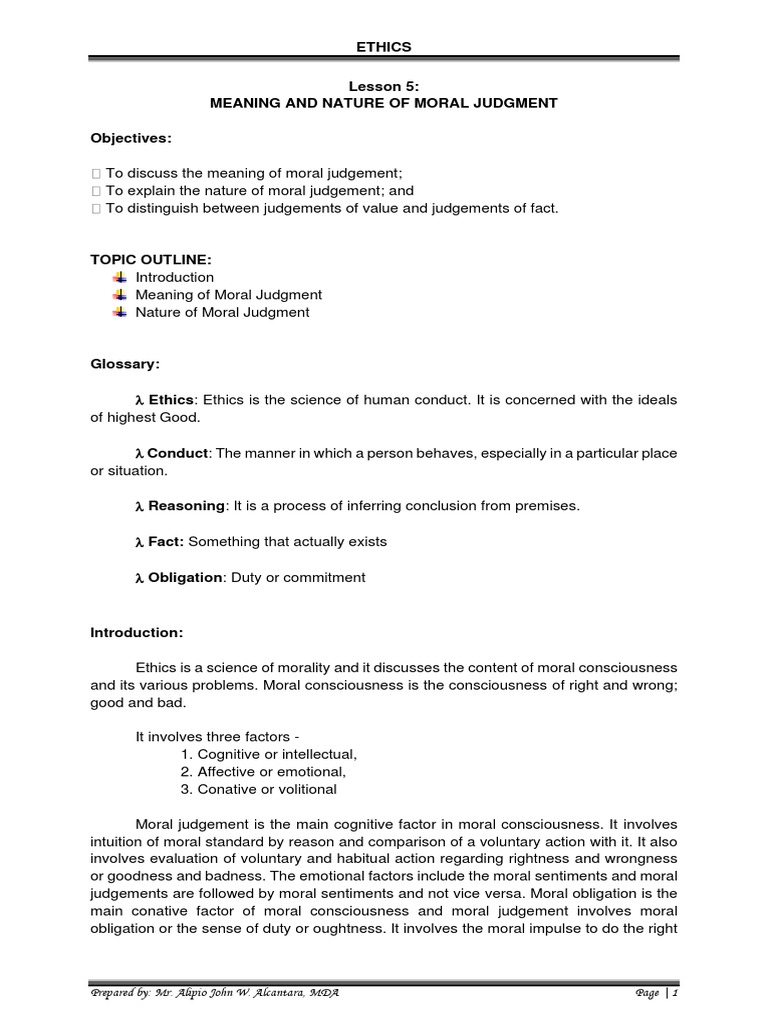 Ethics Midterm 1 | PDF | Morality | Reason