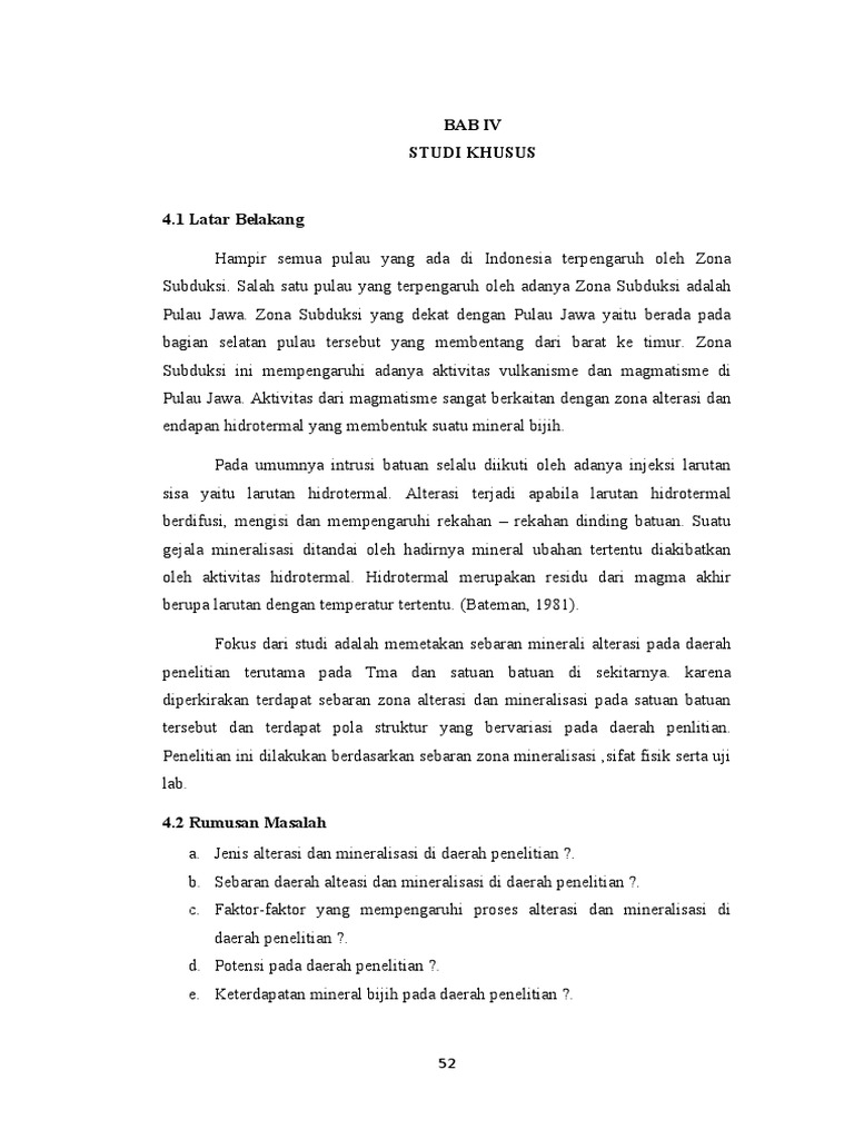 Studi Alterasi dan Mineralisasi | PDF