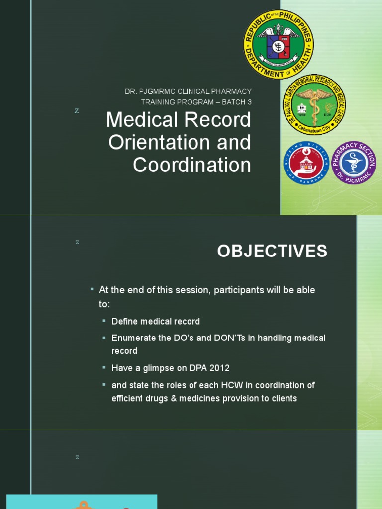 Medical Record Orientation and Coordination | Download Free PDF ...