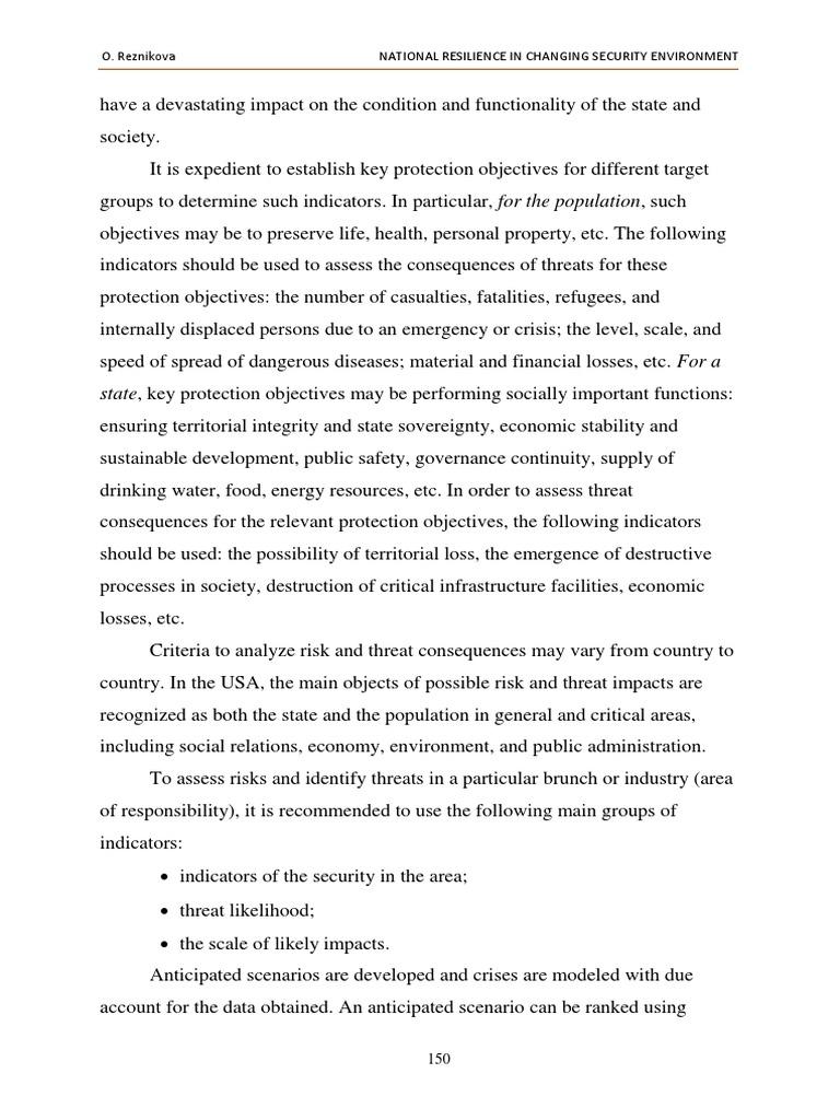 National Resilience - EN (151-225) | PDF | Risk | Risk Assessment