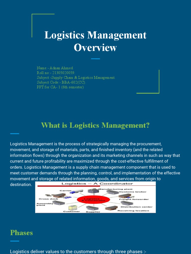 Logistics Management | PDF | Logistics | Supply Chain