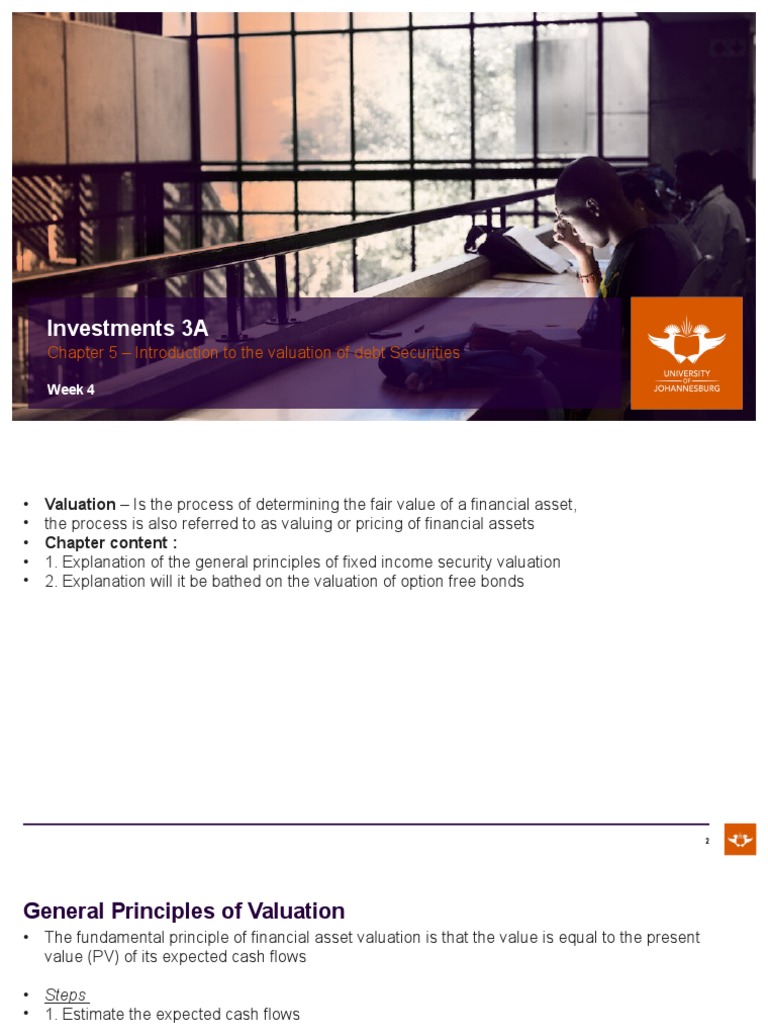 Chapter 5 - Introduction To The Valuation of Debt Securities | PDF | Present Value | Bonds (Finance)