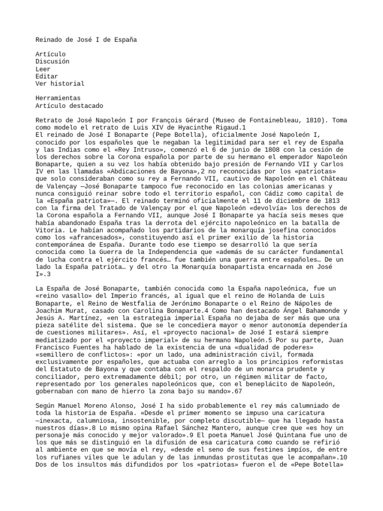 Reinado de José I Bonaparte en España | PDF | Napoleón | España