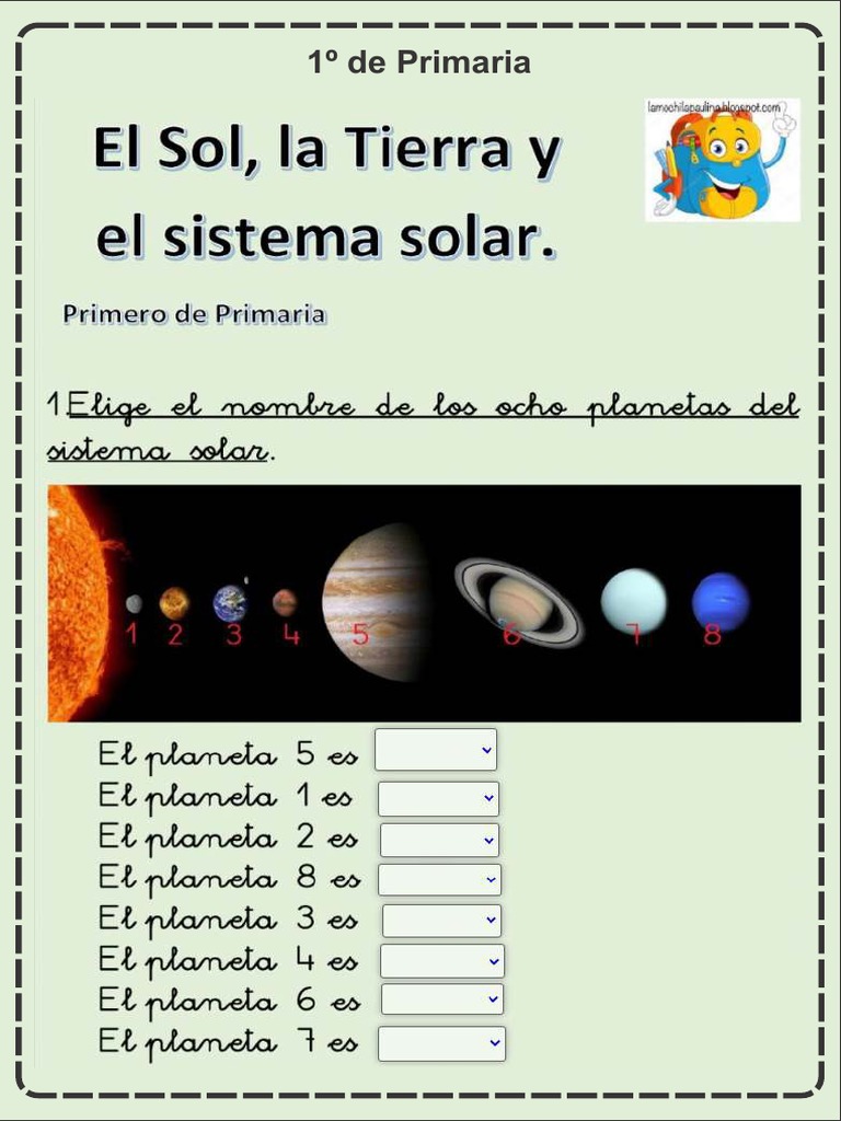 Sistema Solar Ejercicios 1° | PDF