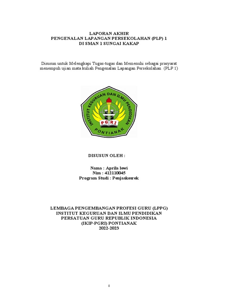 LAPORAN AKHIR PLP 1 Anas | PDF