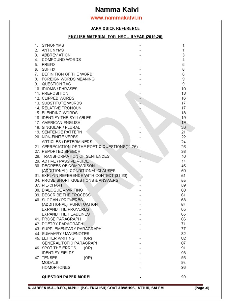 Class 12 English Study Material Guide | PDF