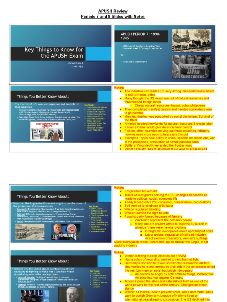 Class APUSH Review Periods 7 and 8 Slides With Notes | Download Free ...