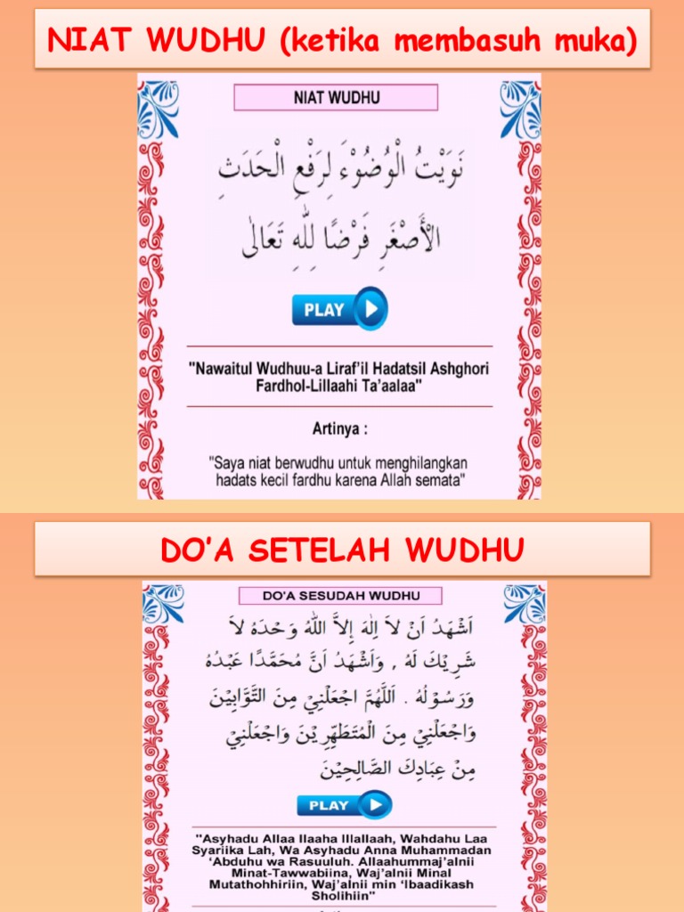 NIAT WUDHU (Ketika Membasuh Muka) | PDF