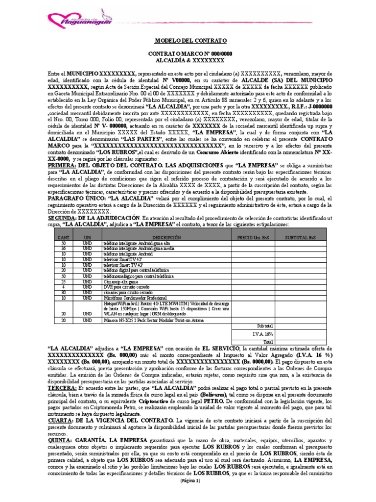 Modelo Del Contrato | PDF