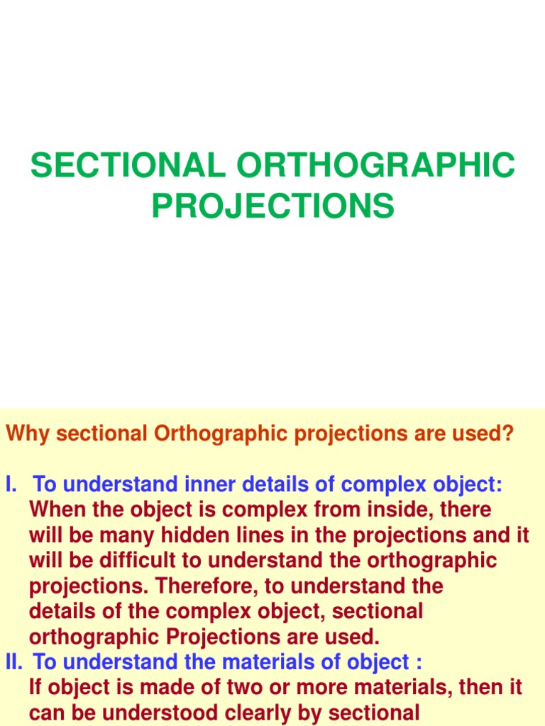 Sectional Orthographic Projections Guide | PDF | Plane (Geometry ...