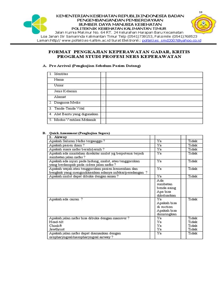 Form Askep Ruangan 2 | PDF