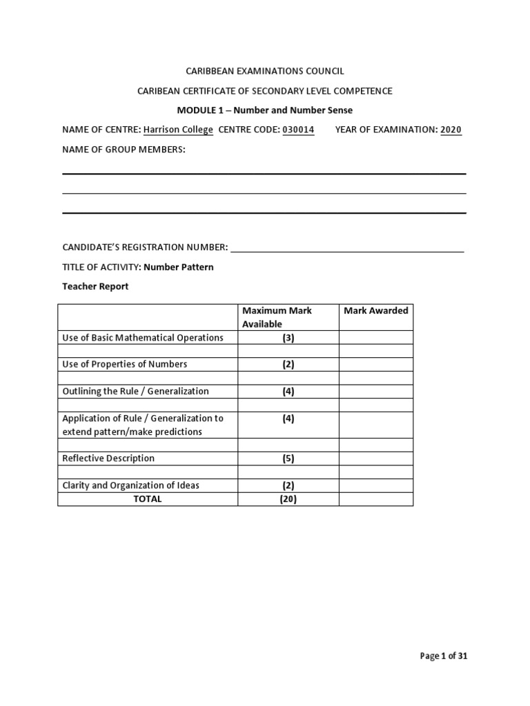 CCSLC Portfolio 2020 1 | PDF | Shape | Area